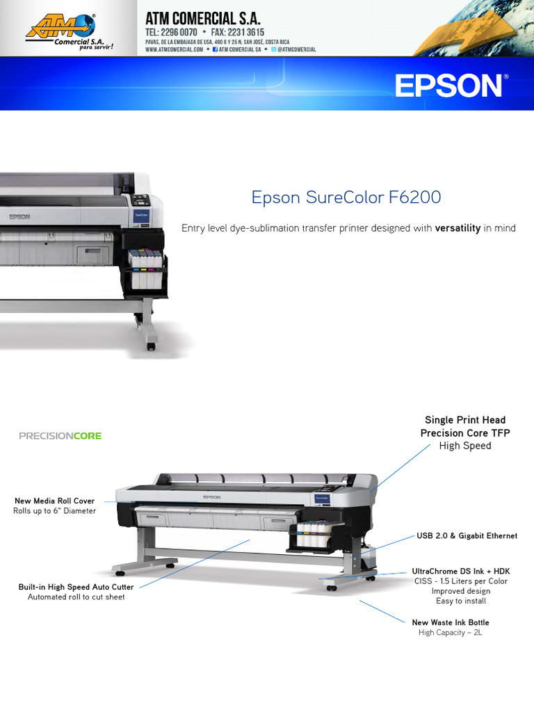 Ficha Técnica Epson Sure Color F6200 | PDF | Printer (Computing) | Office Work