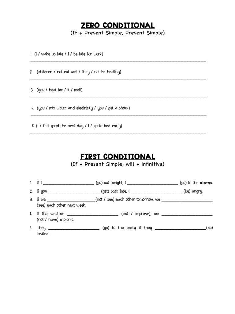 Conditional Sentences Practice Exercises | PDF