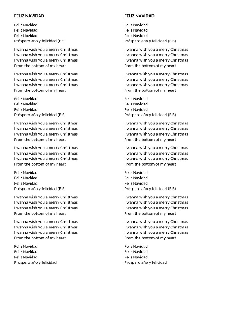 Canción "Feliz Navidad" | PDF | Navidad | Tradiciones estacionales
