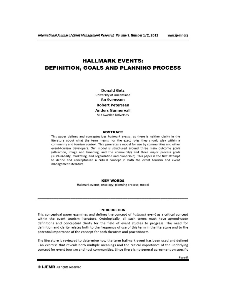 4 - Getz Et Al (2012) - Hallmark Events | PDF | Brand | Marketing