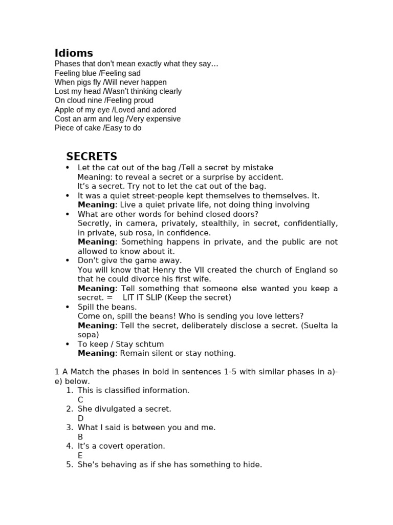 Idioms | PDF