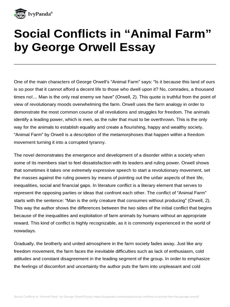 Social Conflicts in Animal Farm by George Orwell | PDF | George Orwell