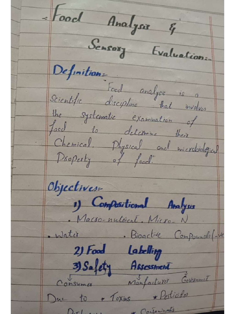 Define food analysis | PDF
