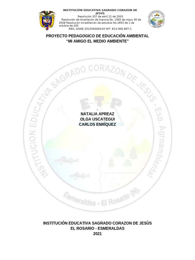 Proyecto Educativo: Conciencia Ambiental | PDF | Reciclaje | Entorno ...