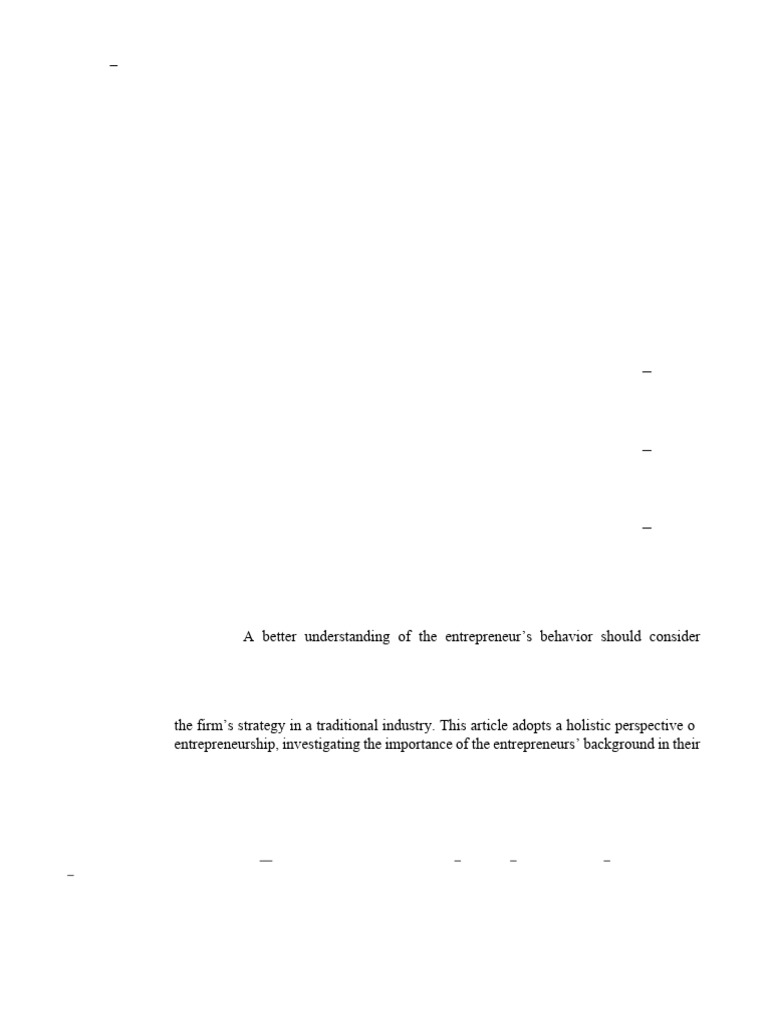 Abstract | PDF | Entrepreneurship | Competitive Advantage