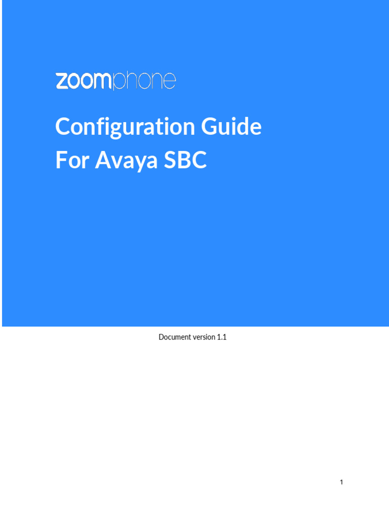 Avaya SBC Configuration Guide for Zoom | PDF | Session Initiation ...