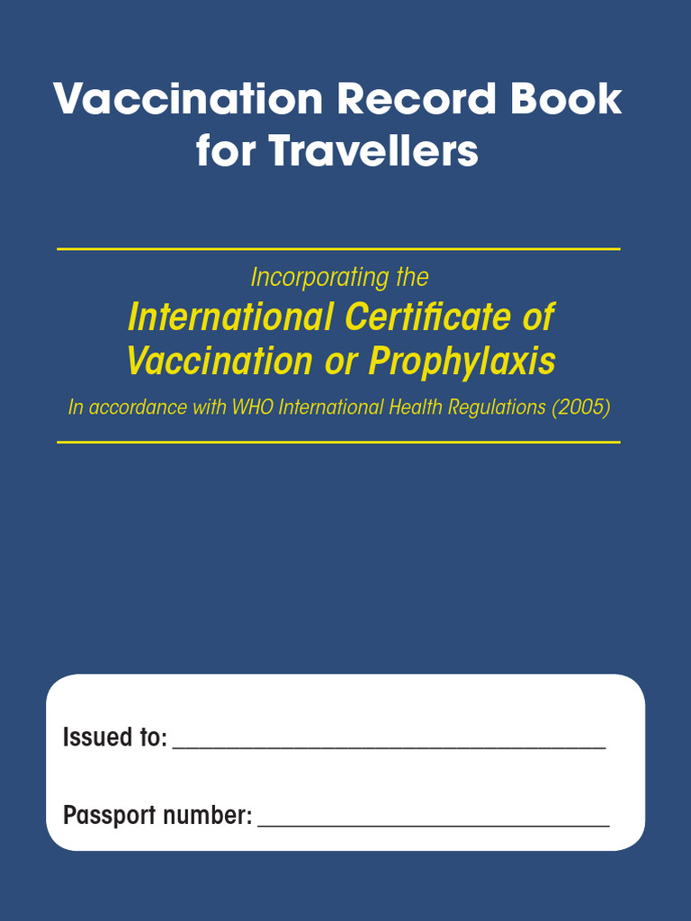 Vaccination Record Book (Inc. International Certificate of Vaccination ...