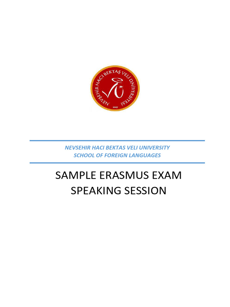 Sample Erasmus Exam Second Session Final | PDF | Fluency | Vocabulary