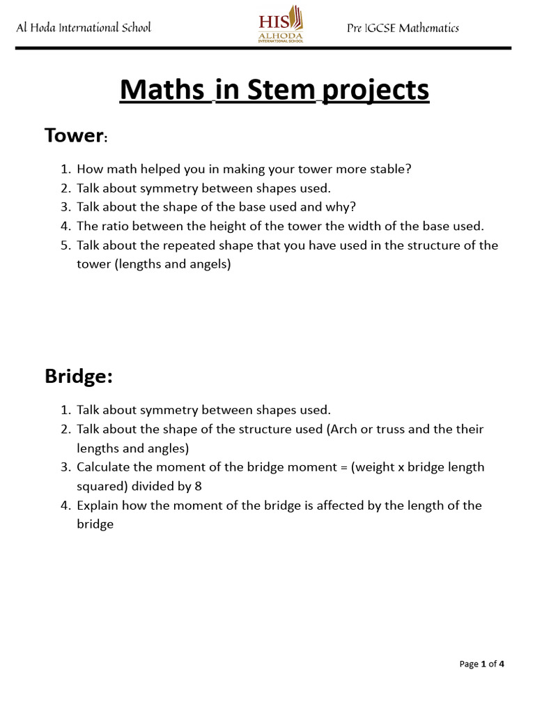 Maths in Stem Projects | PDF | Dome | Force