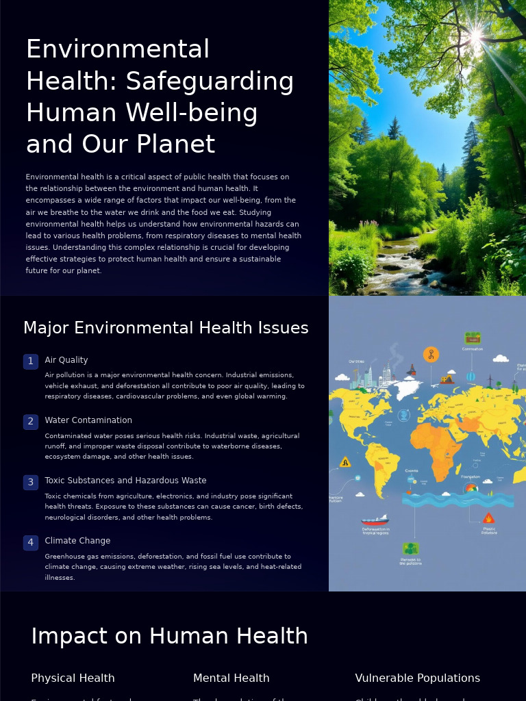 Environmental Health Safeguarding Human Well Being and Our Planet | PDF ...
