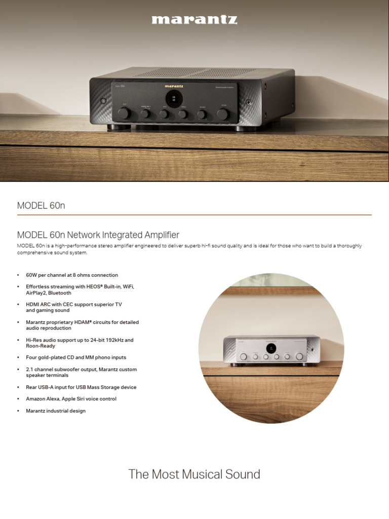 Marantz MODEL 60n Information Sheet | PDF | Amplifier | Equalization ...