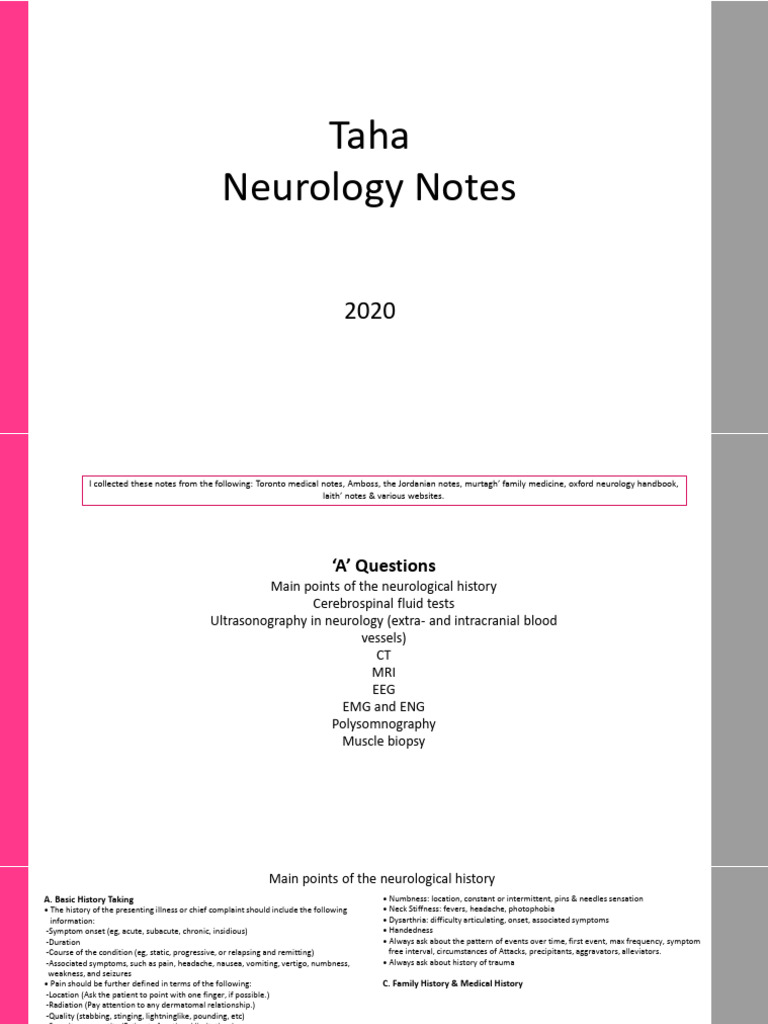 Neurology Final Exam Taha | PDF | Electromyography | Magnetic Resonance Imaging