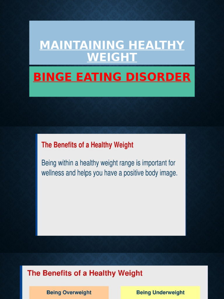 MAINTAINING HEALTHY WEIGHT | PDF