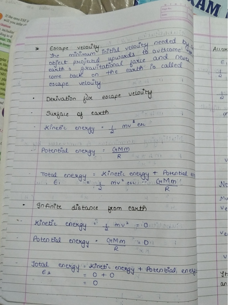 Escape Velocity | PDF