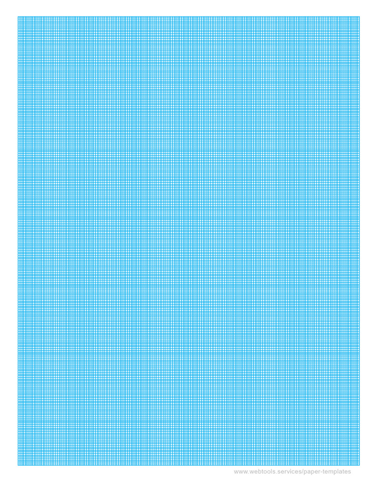 Printable 1mm Graph Paper With Blue Color Lines-A4 With 0.375 in Border ...