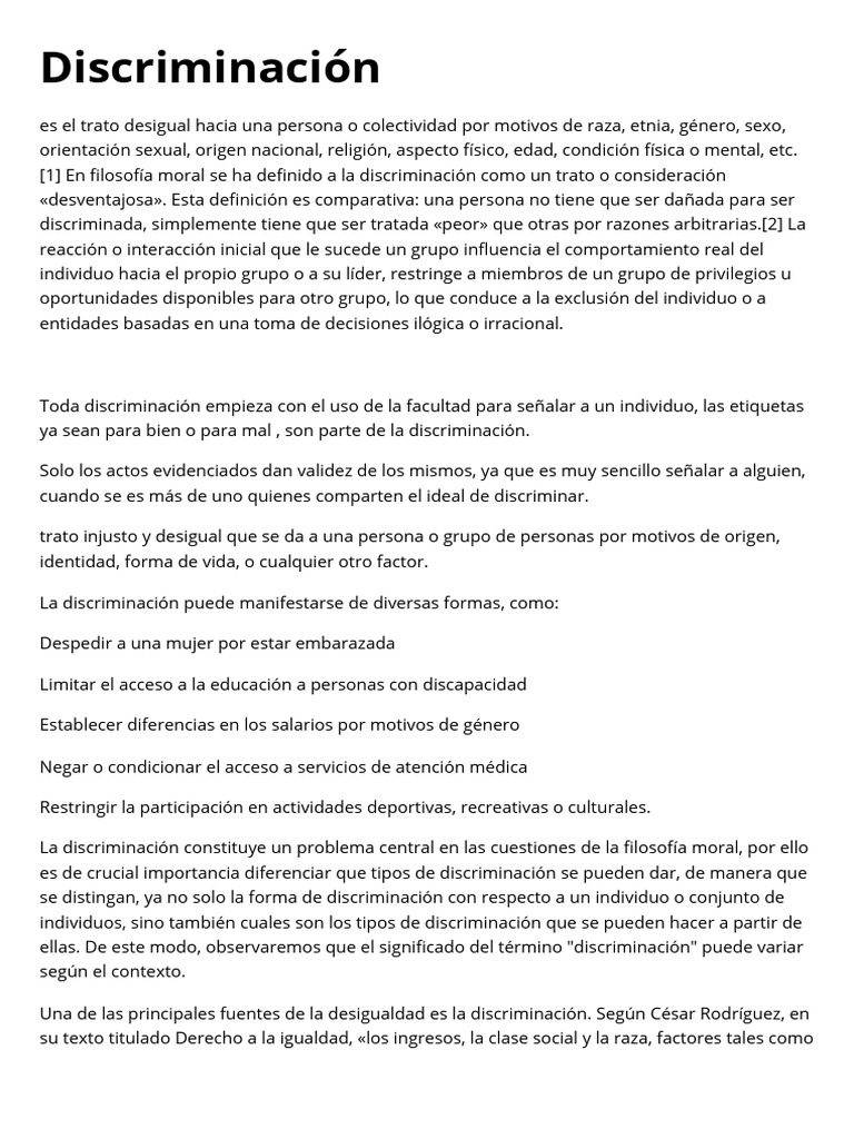 Discriminación 20250122 231210 0000 | PDF | Discriminación | Psicología Social