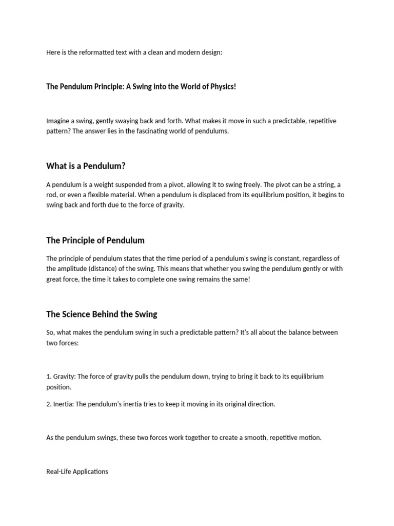 Pendulum Pdf