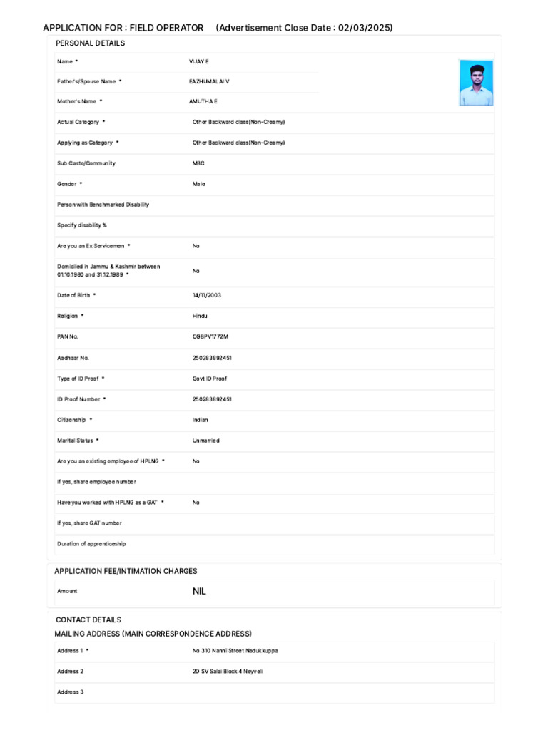 HPLNG Application Form | PDF