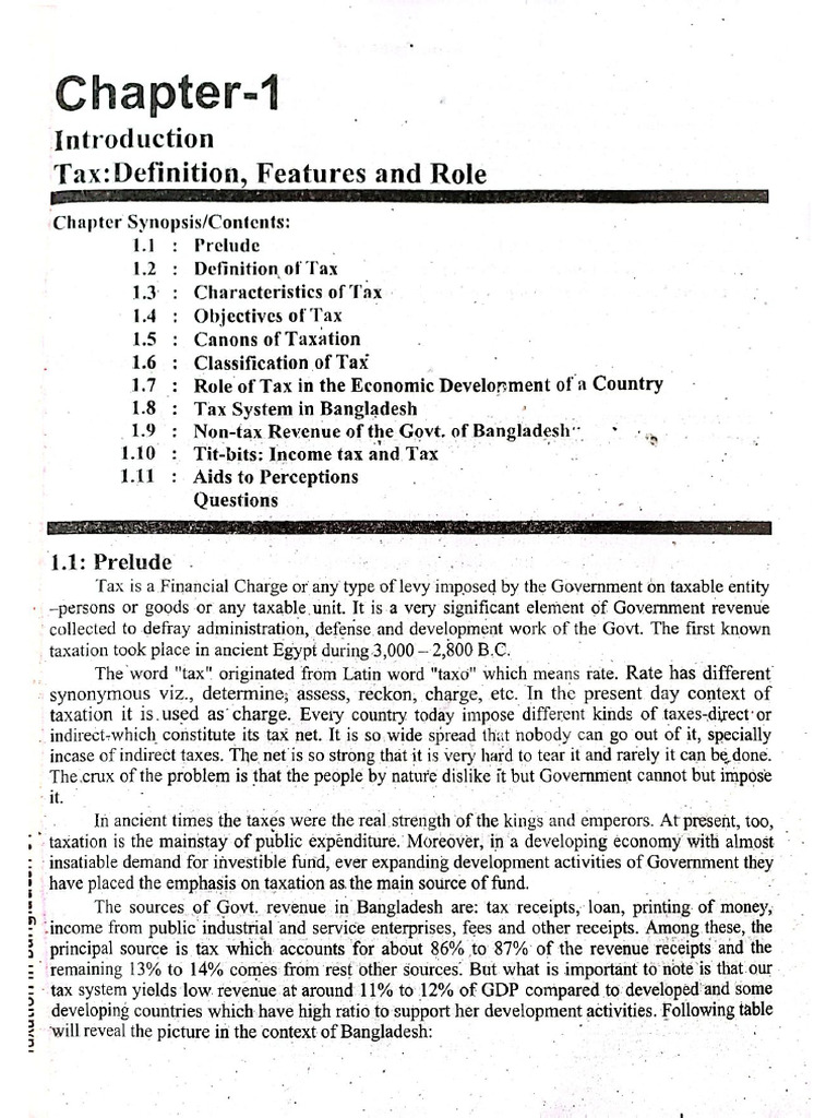 Taxation Chapter 1 | PDF