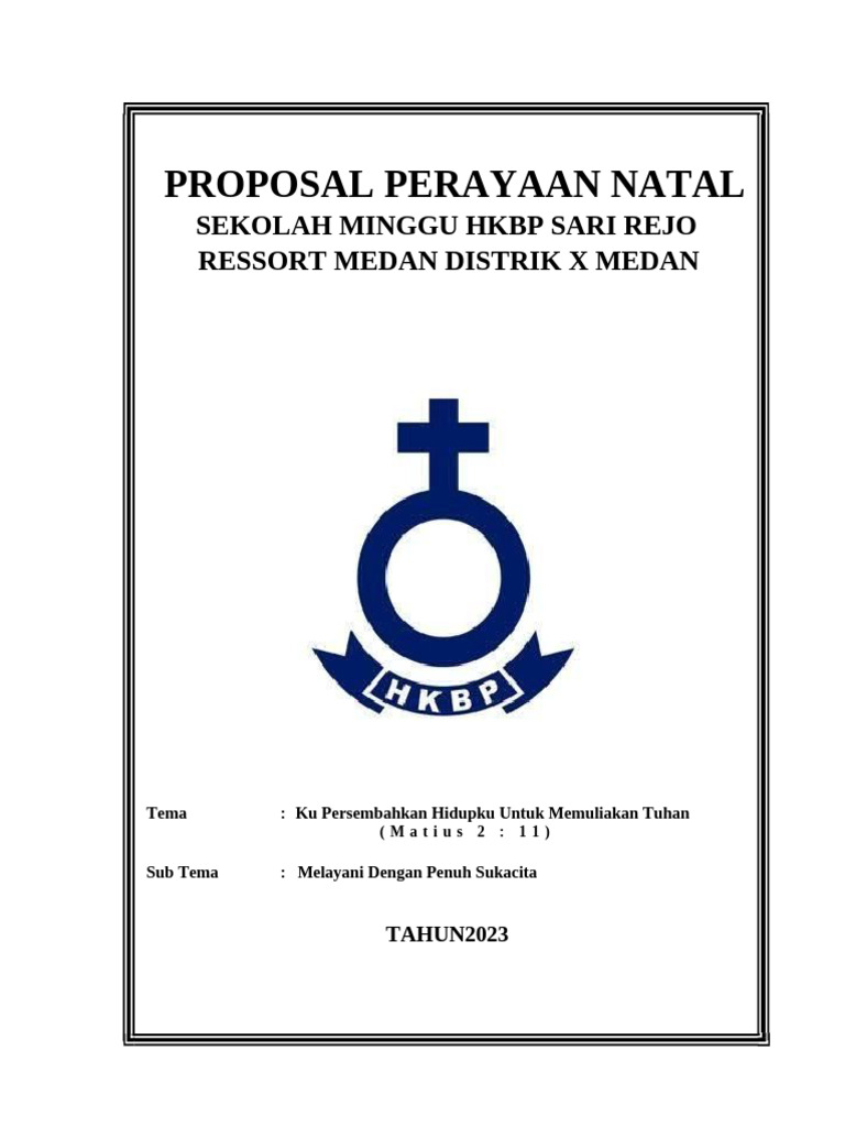 Proposal Natal Sekolah Minggu 2023 | PDF