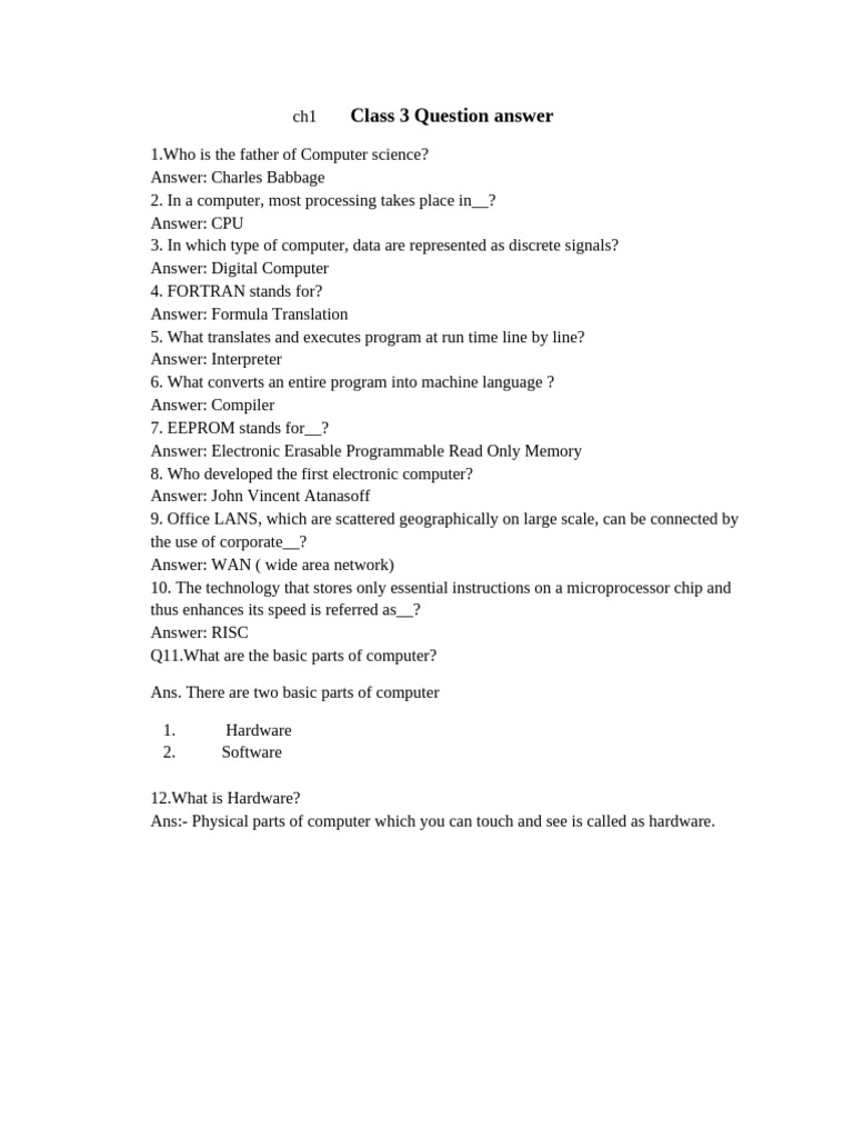 Class 3 New | PDF