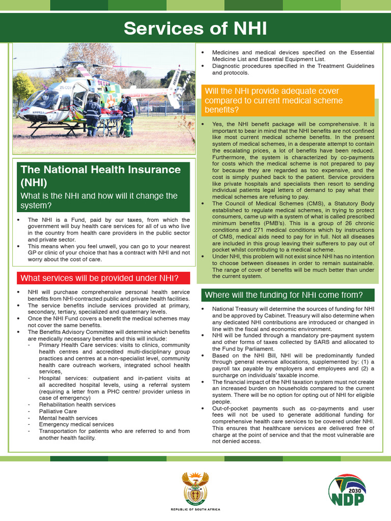 Leaflet 3 - NHI FAQs (Services of NHI) | PDF | Health Care | Healthcare ...