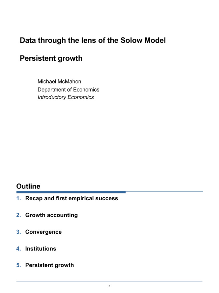Lecture 4. Persistent Growth | PDF | Economic Growth | Production Function
