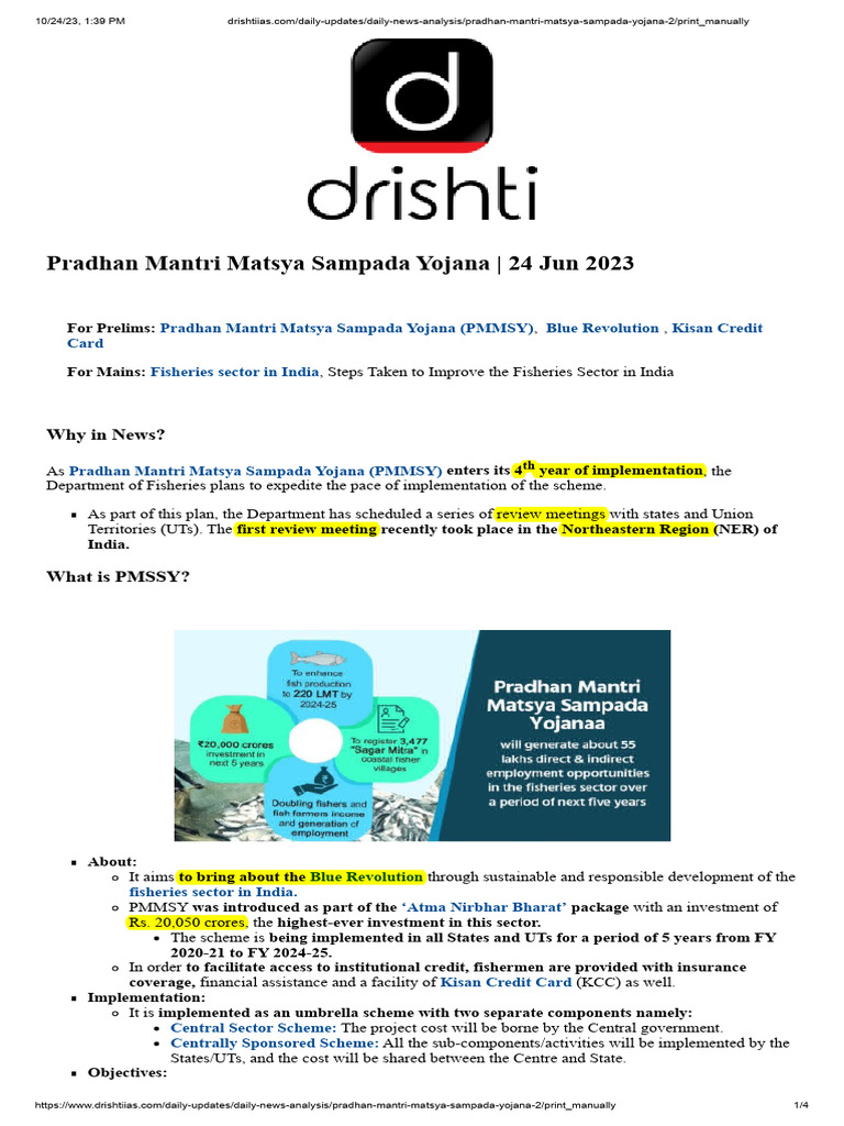 Pradhan Mantri Matsya Sampada Yojana | PDF | Aquaculture | Agriculture