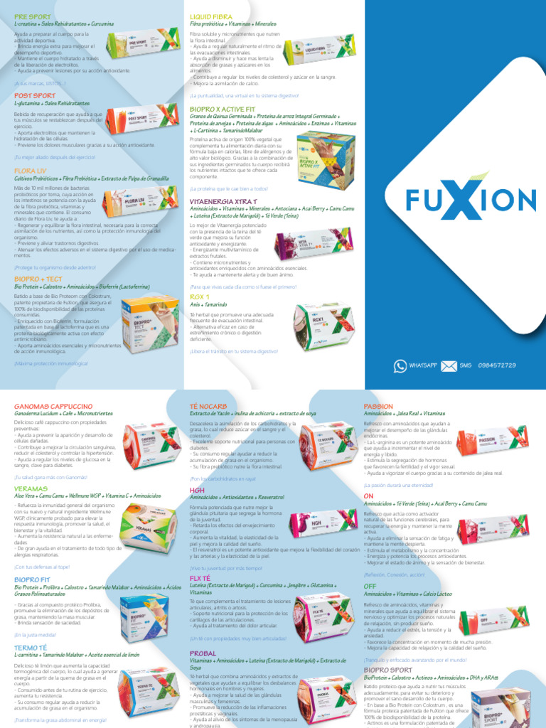Triptico Volante Fuxion | PDF | Antioxidante | Fibra dietética