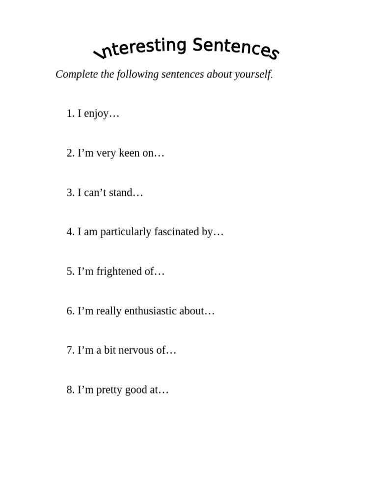 Interesting Sentences | PDF