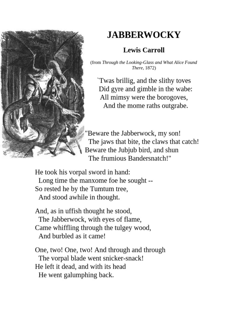 Jabberwocky Poem | PDF