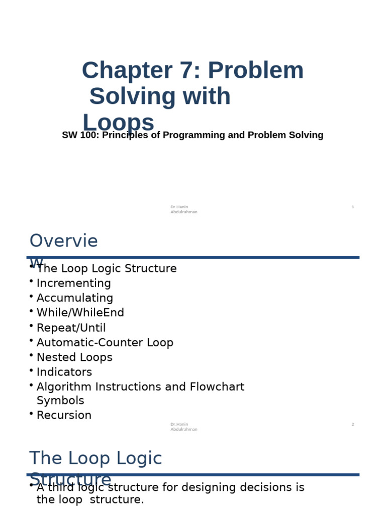CH7-Problem Solving With Loops | PDF | Control Flow | Algorithms