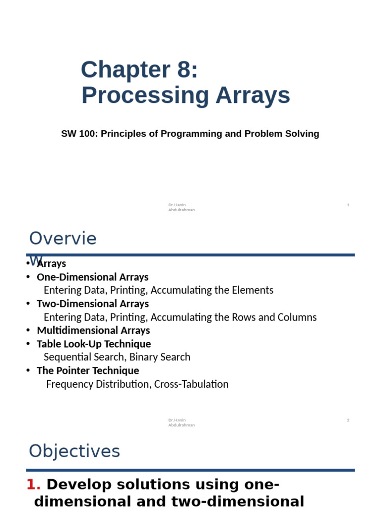 CH8 Processing Arrays | PDF | Control Flow | Data Structure