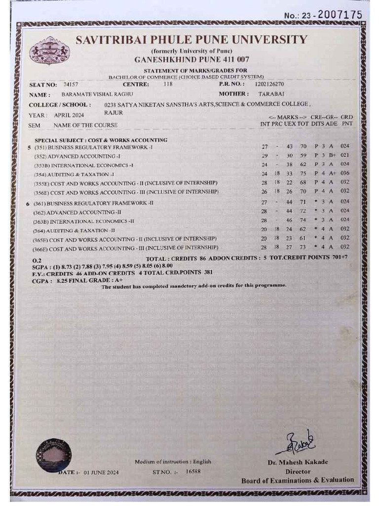 Marksheet.vishal 11zon | PDF