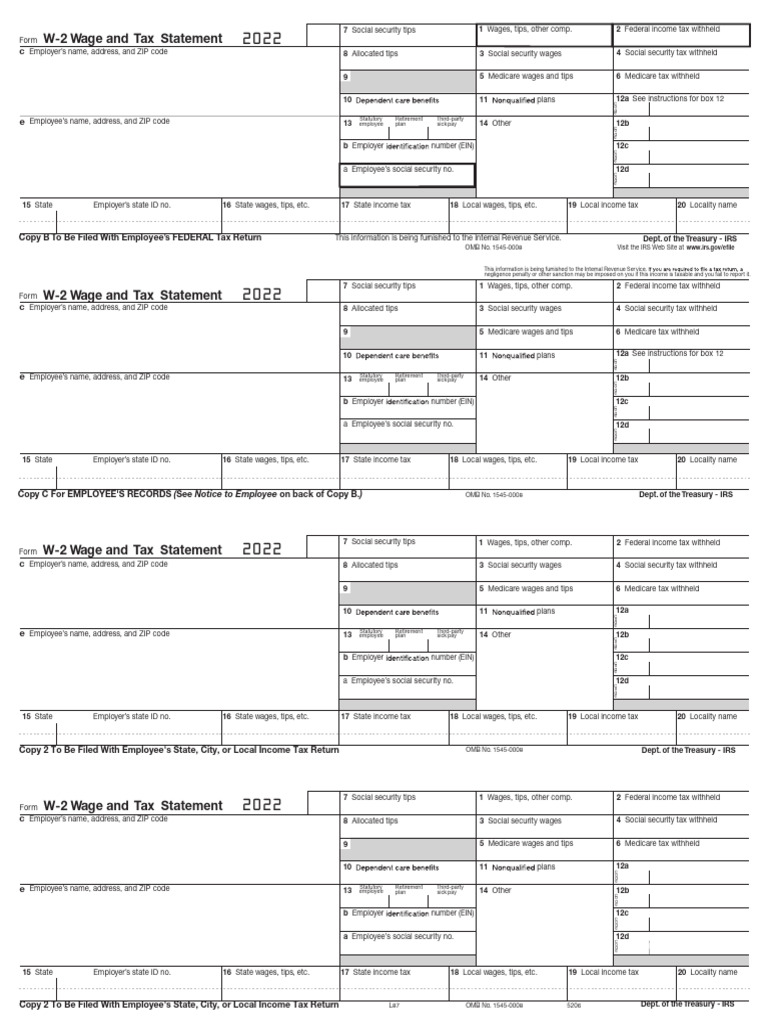 W2 | PDF | Irs Tax Forms | Social Security (United States)