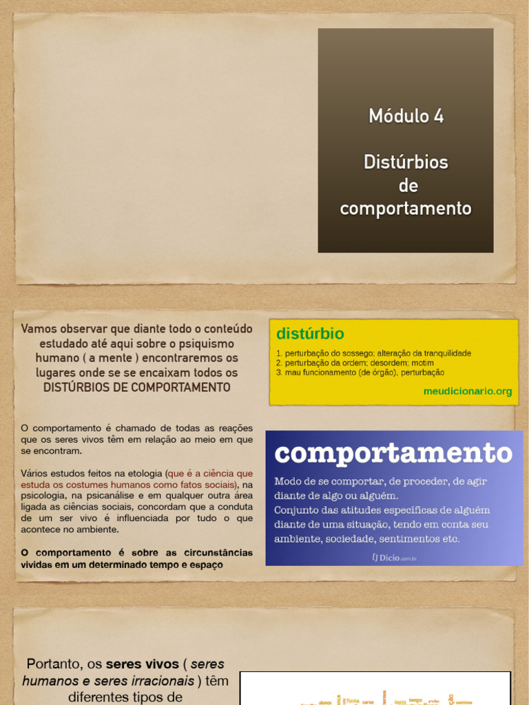 Distúrbios de Comportamento e Complexos | PDF | Conceitos psicológicos | Ciências comportamentais
