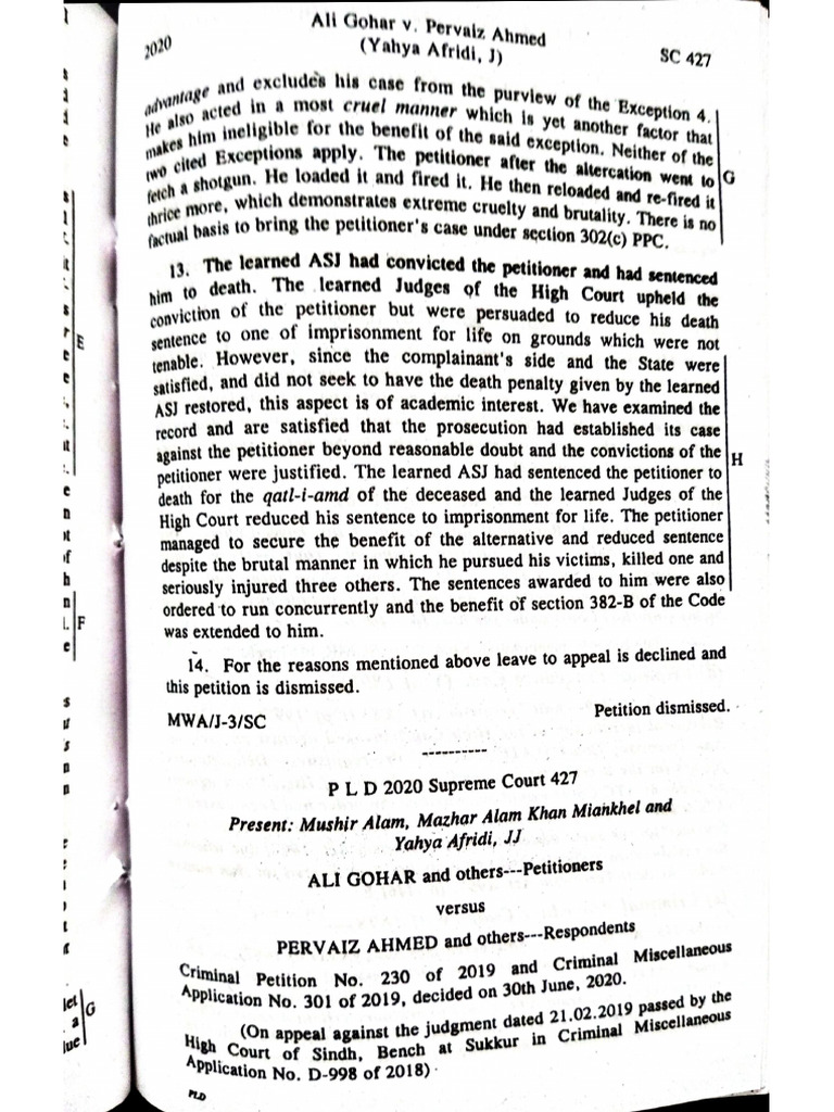 PLD 2020 SC 427 _criminal revision_ | PDF