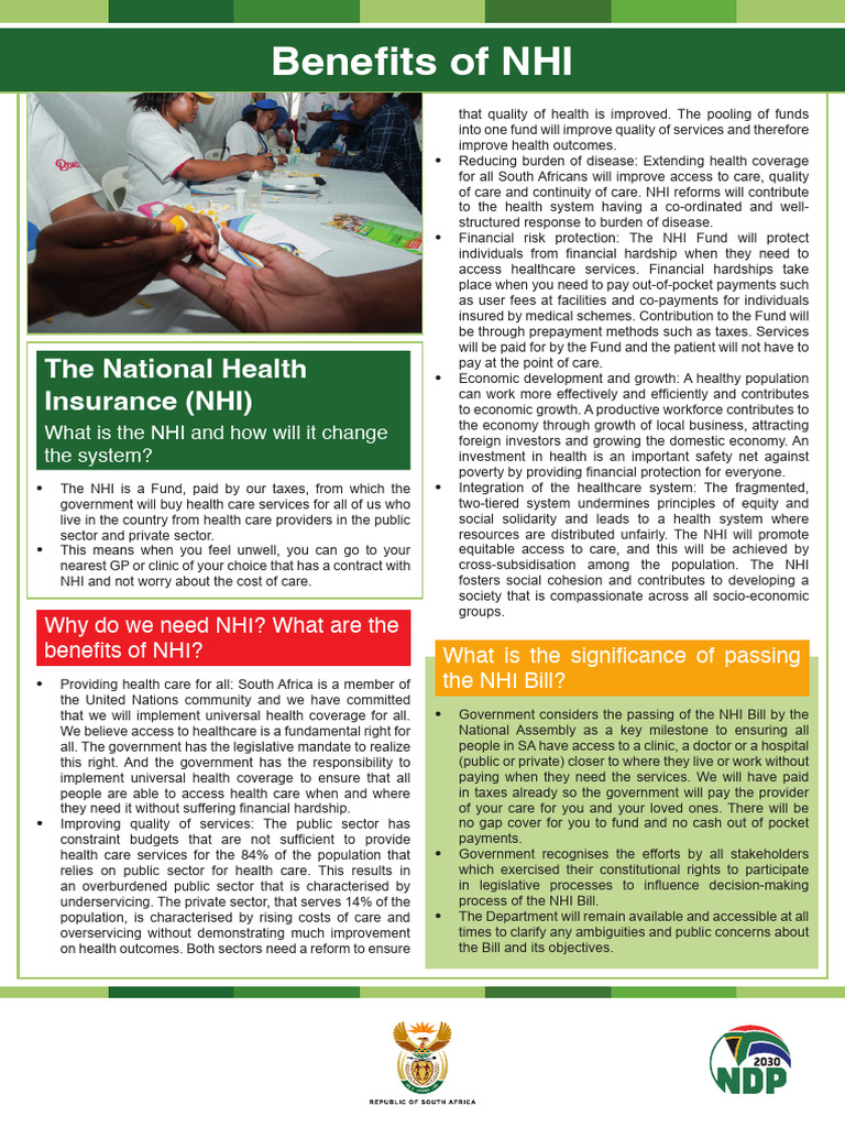 Leaflet 1 - NHI FAQs (Benefits of NHI) | PDF | Health System | Healthcare Industry