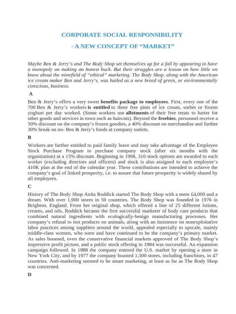 Corporate Social Responsibility in Business | PDF | Economies | Business