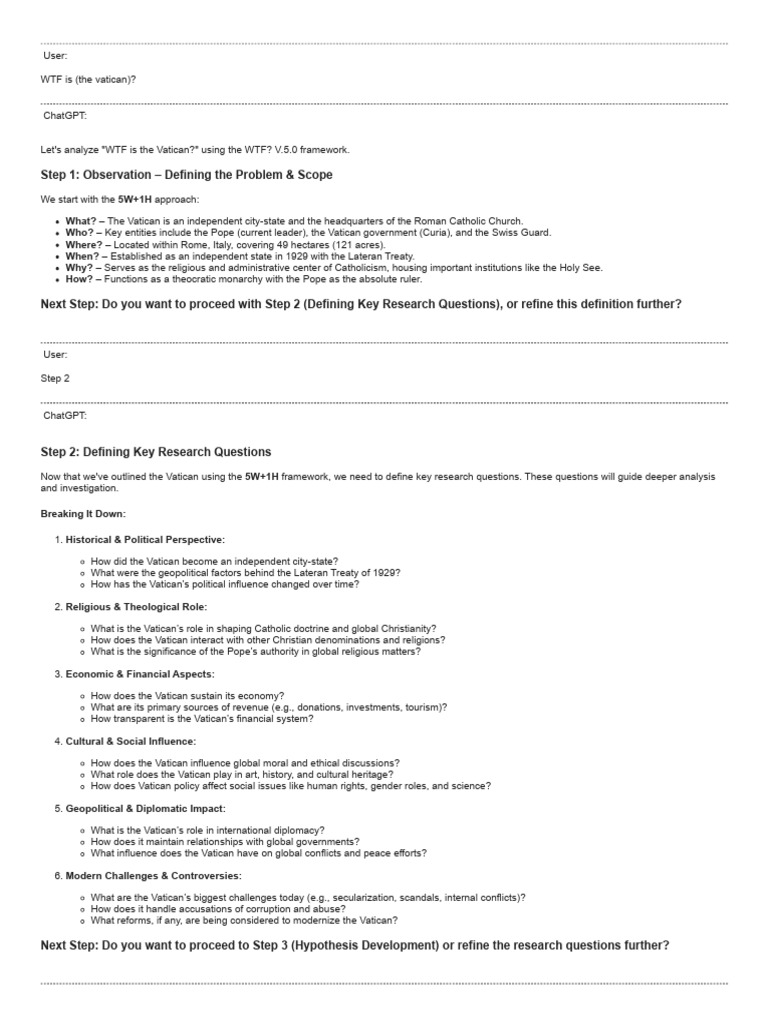 WTF - V.5.0GPT - WTF Is The Vatican? | PDF | Governance | Bias