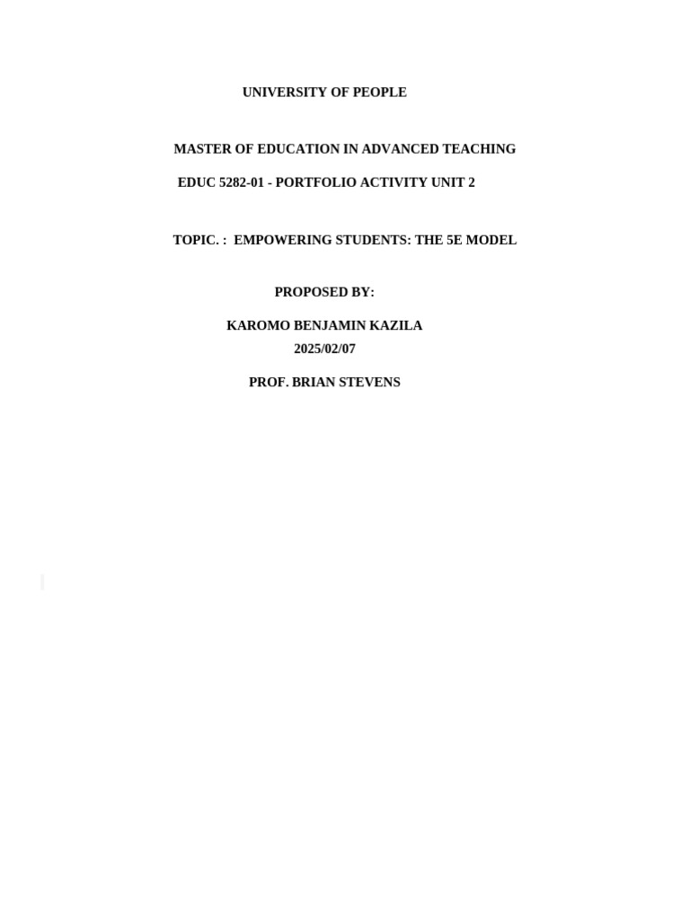 Empowering Students with the 5E Model | PDF | Constructivism (Philosophy Of Education) | Knowledge