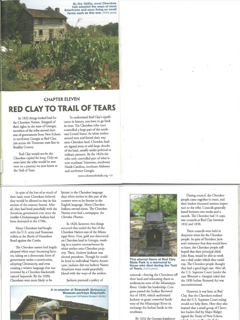 TNHFK: Red Clay To Trail of Tears | PDF | Cherokee | Trail Of Tears