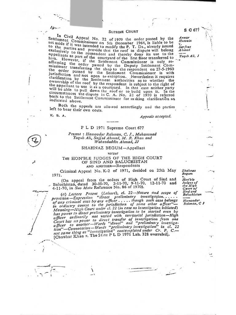 PLD 1971 SC 677 | PDF