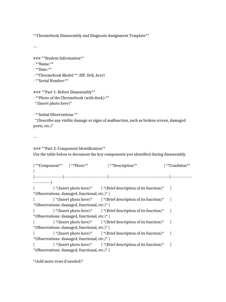 Chromebook Repair Assignment Guide | PDF | Chromebook