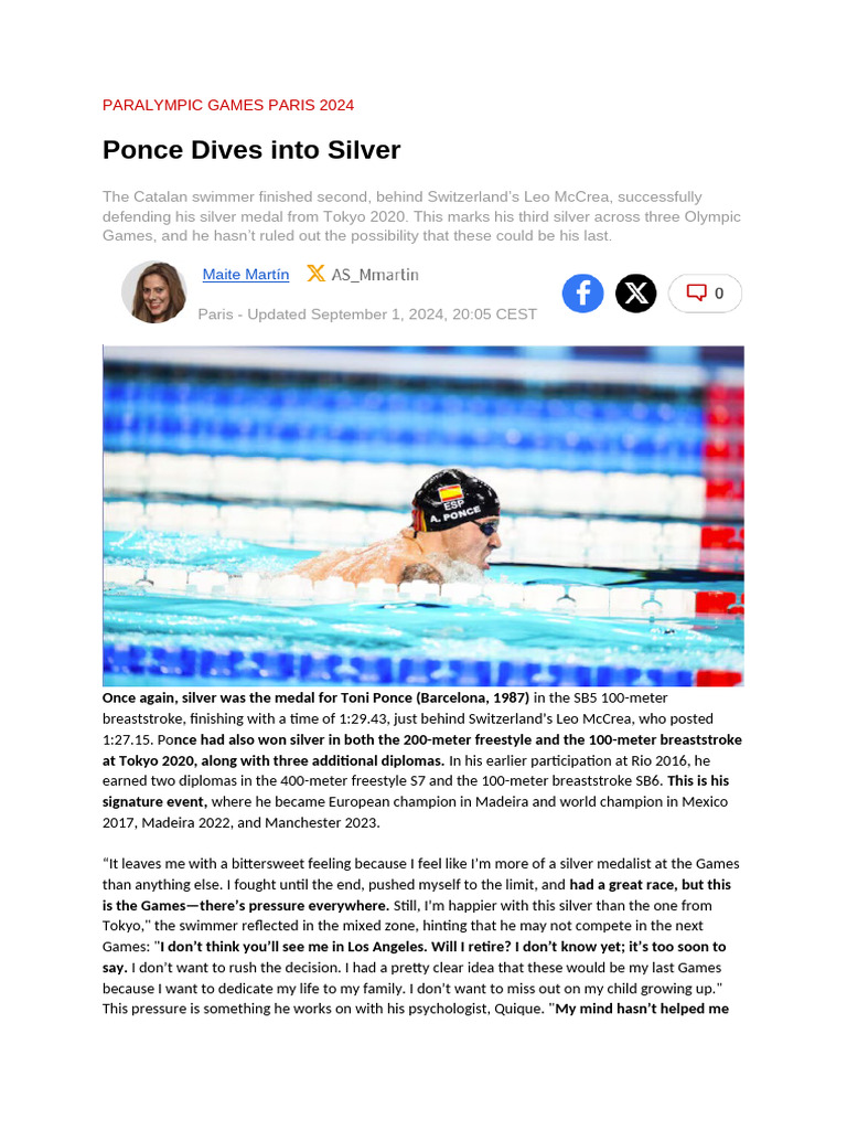 PROYECTO 2 (PIII) (Noticia Natación) | PDF