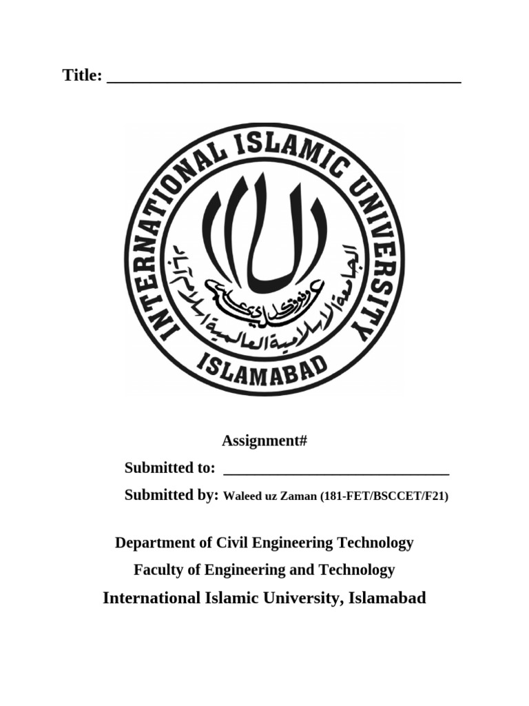 Title Page For Hand Written Assignments | PDF