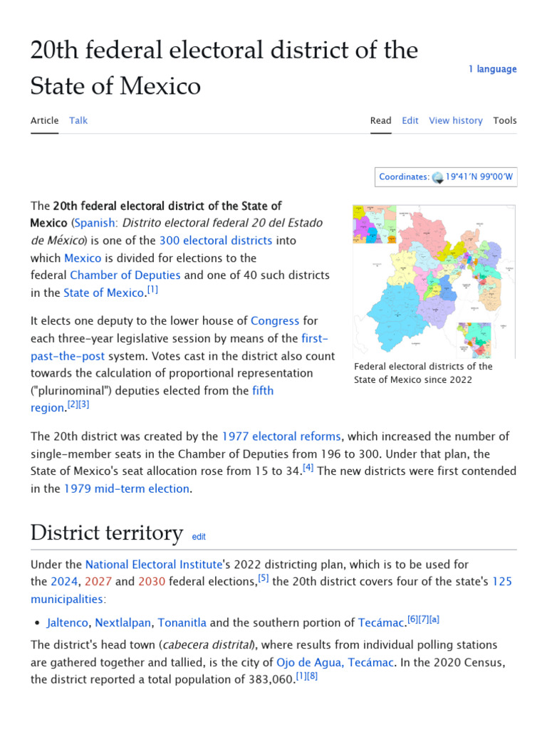20th Federal Electoral District, Mexico | PDF | Mexico | Government