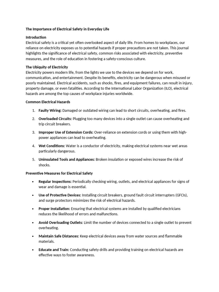 Essential Electrical Safety Guidelines | PDF | Safety | Electrical Wiring
