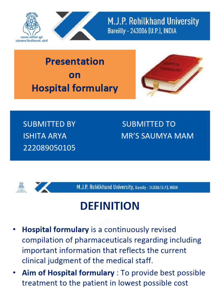 Hospital formulary | PDF | Pharmacology | Pharmacy