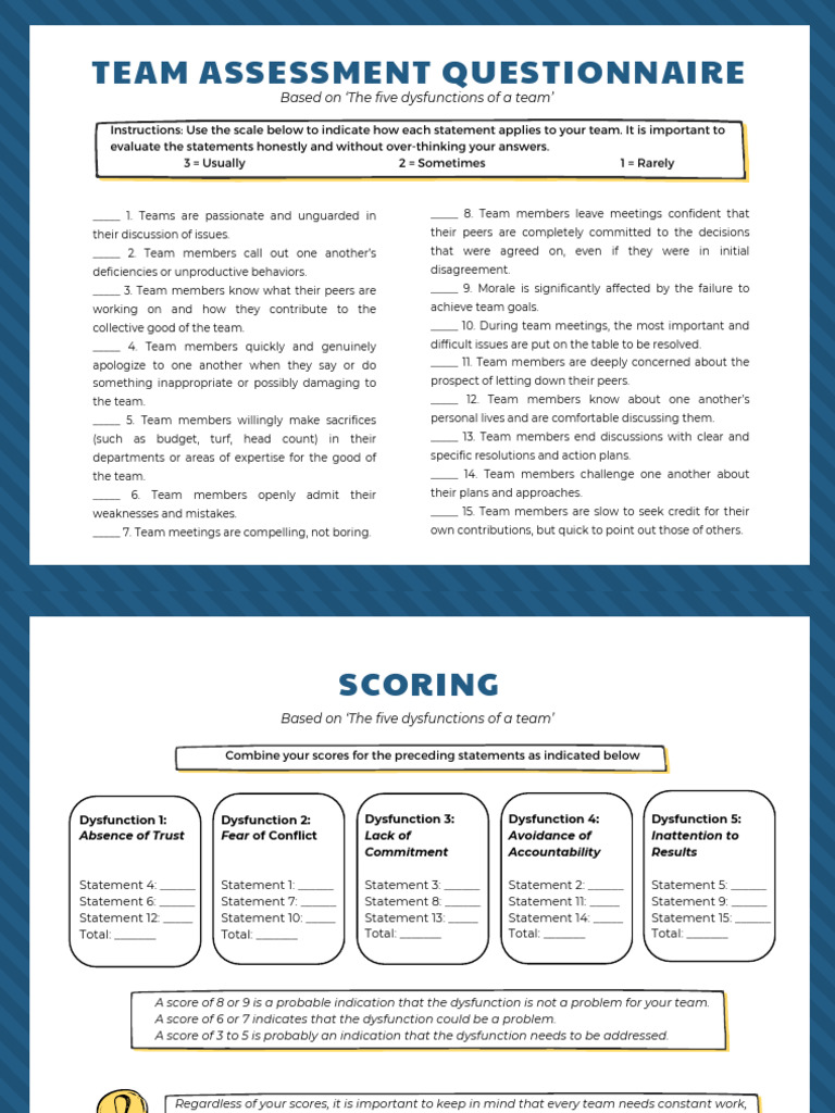 Team Assessment Questionnaire | PDF | Psychology | Psychological Concepts